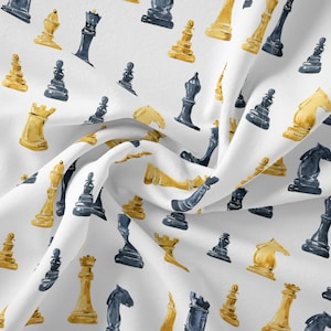 Checkered Digital Paper, Chess Figures Seamless Pattern for Fabric ...