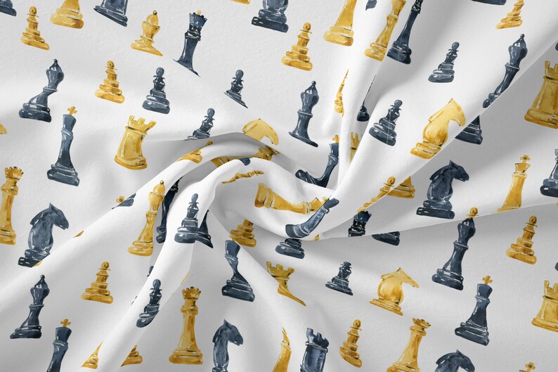 Checkered digital paper Chess figures seamless pattern for | Etsy