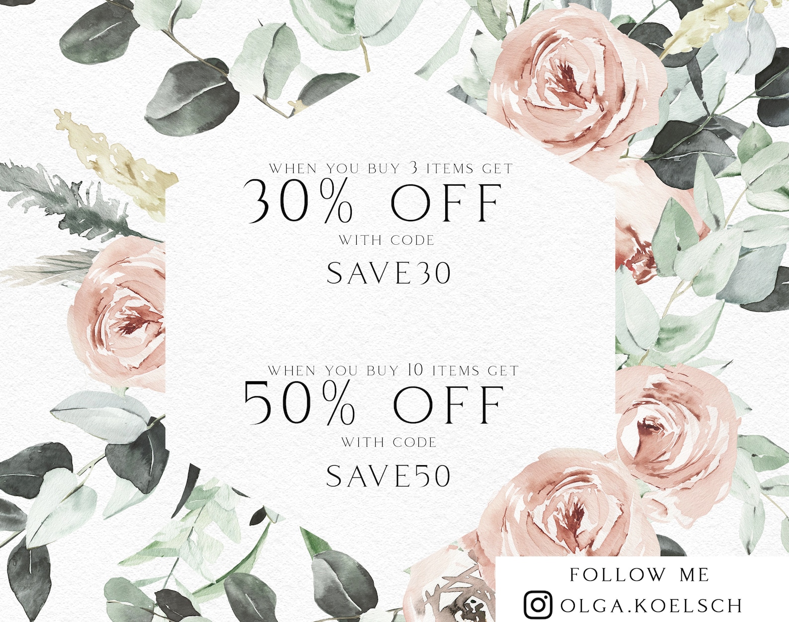 Watercolor Floral Clipart, Pink Roses, Sublimation Design - Etsy
