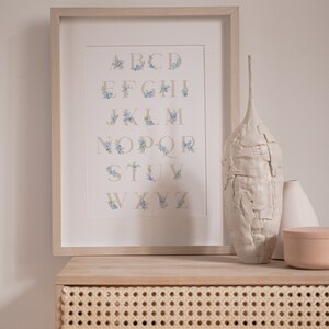 Boho Blue Wedding Alphabet Clipart, Watercolor Baby Blue and Greenery ...