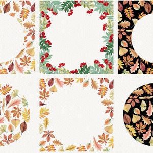 Watercolor Thanksgiving Clipart, Fall Wreath Clipart, Autumn ...