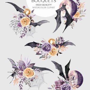 Halloween Bundle, Witch Clipart, With Black Cat Png, Watercolor Pumpkin ...