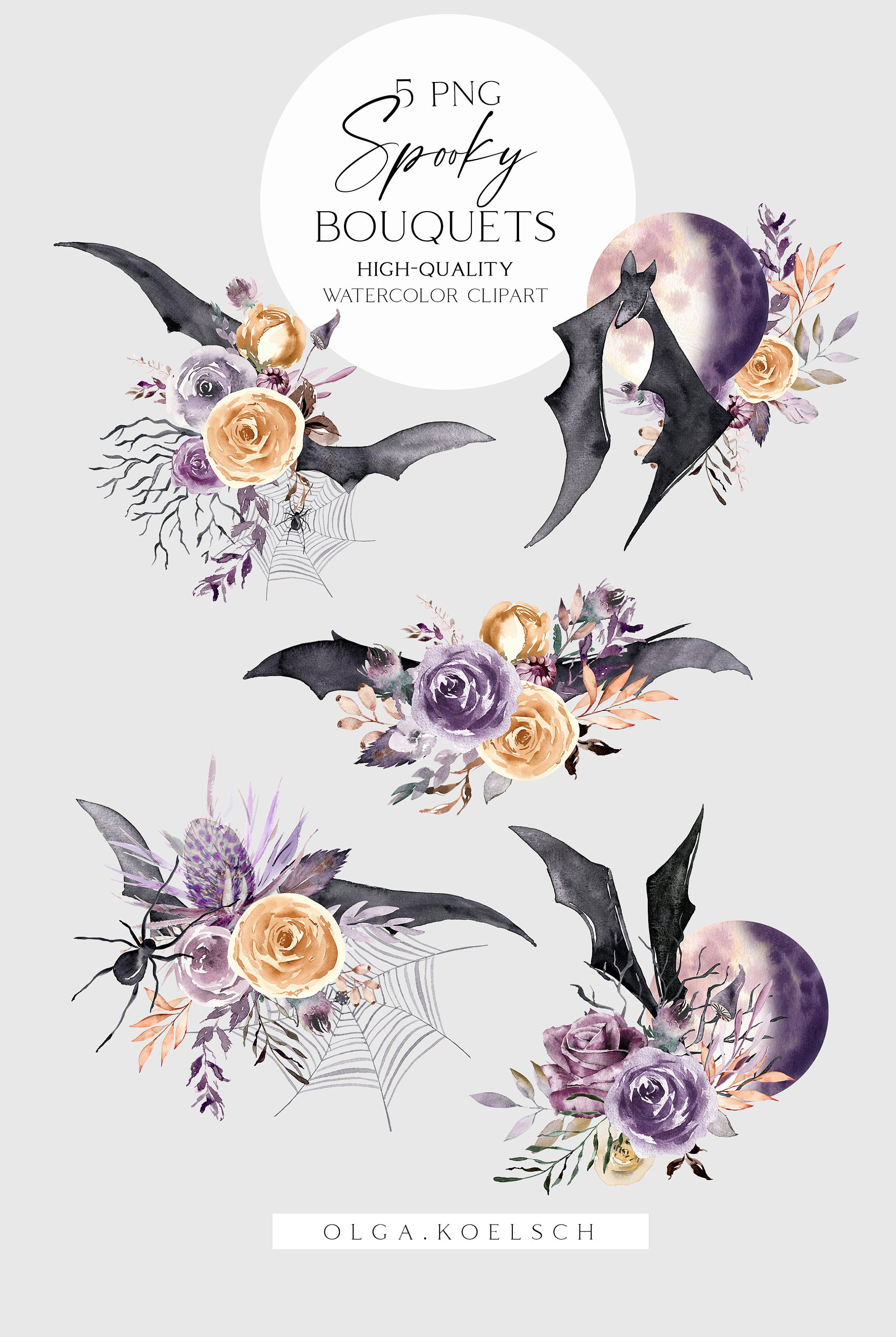 Halloween Bundle Witch Clipart With Black Cat Png - Etsy