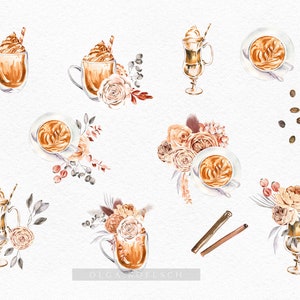 Watercolor Coffee Clipart, Fall Coffee Mug Png, Coffee Clip Art With ...