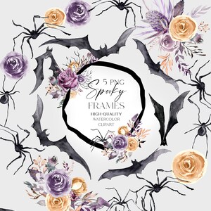 Halloween Clipart, Romantic Halloween Frame Png, Watercolour Halloween ...