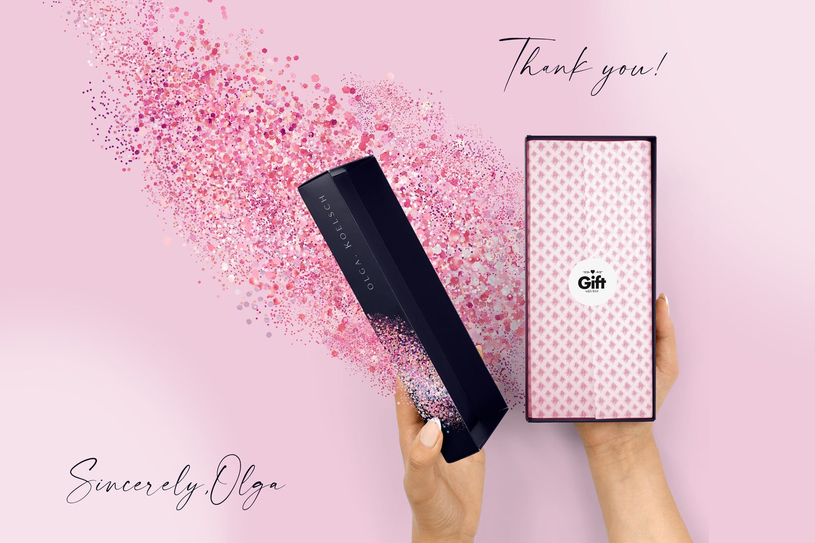 Valentine Glitter Holographic Digital Frames, Pastel Pink Falling ...