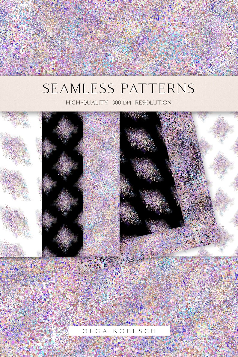 Glitter Holographic Digital Paper Metallic Textures Seamless - Etsy