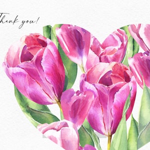 Watercolor Floral Mother's Day Clipart, Hand-painted Hearts for Card ...