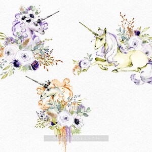 Watercolor Unicorn Clipart, Girl Birthday Unicorn Decoration ...