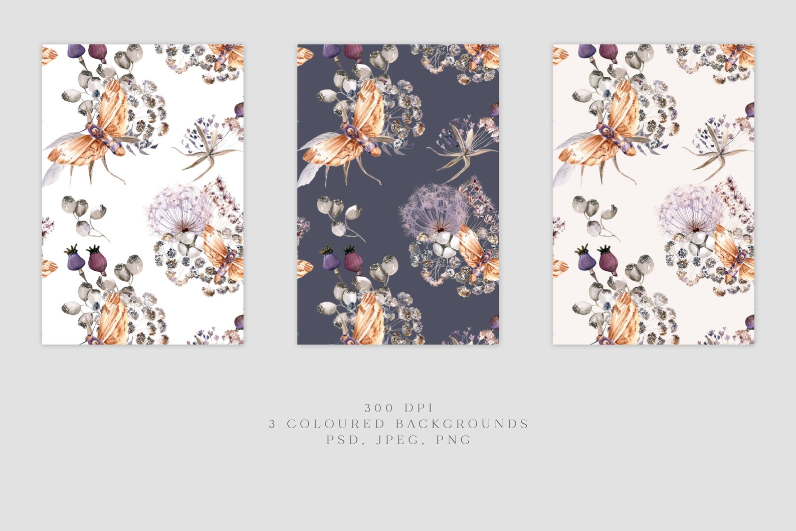 Boho Flowers Digital Paper Boho Floral Seamless Pattern With - Etsy