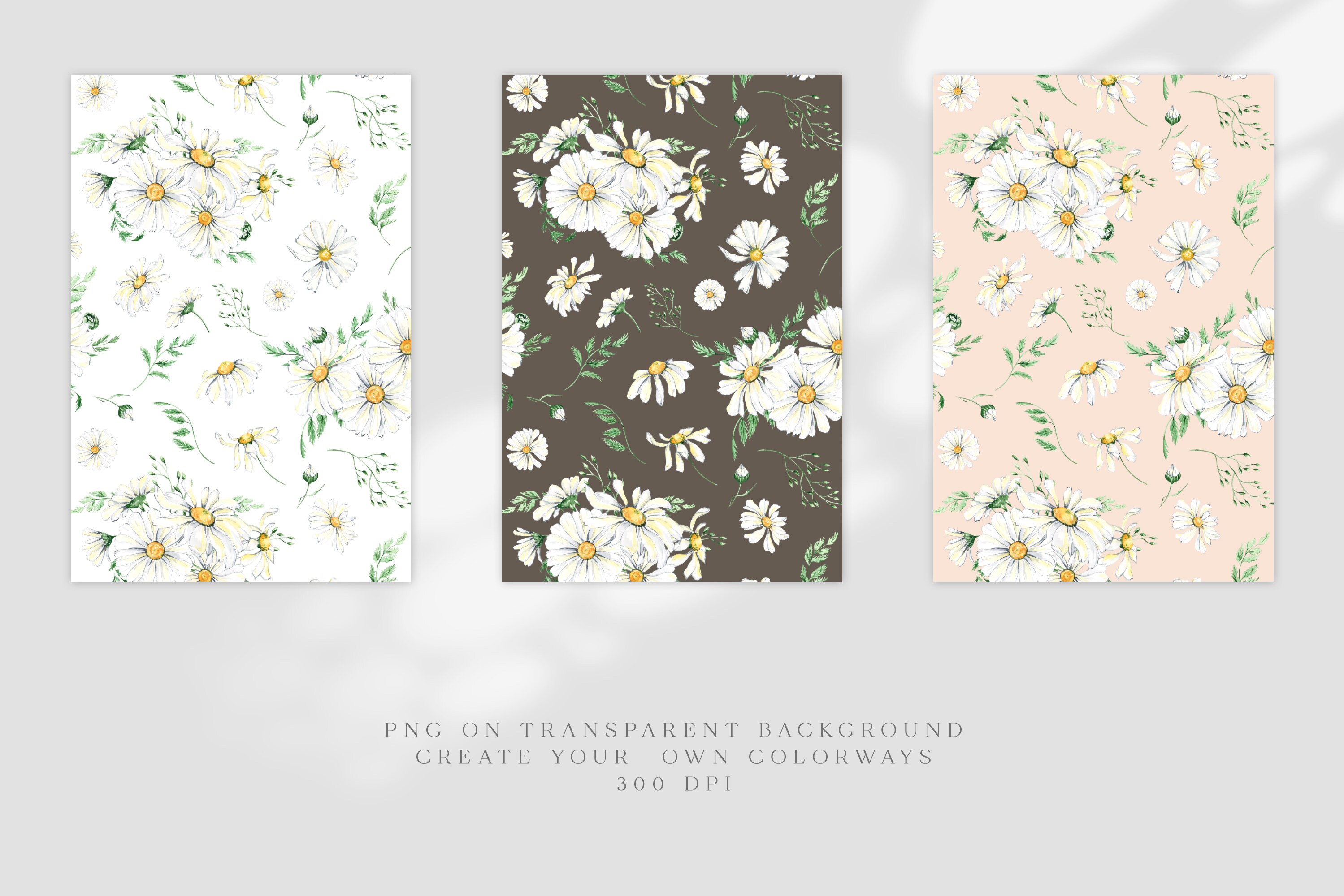 Boho Daisy Digital Paper Daisies Seamless Pattern for Fabric - Etsy