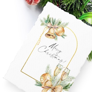 Gold Christmas Frames Clipart, Christmas Digital Borders Png, Christmas ...