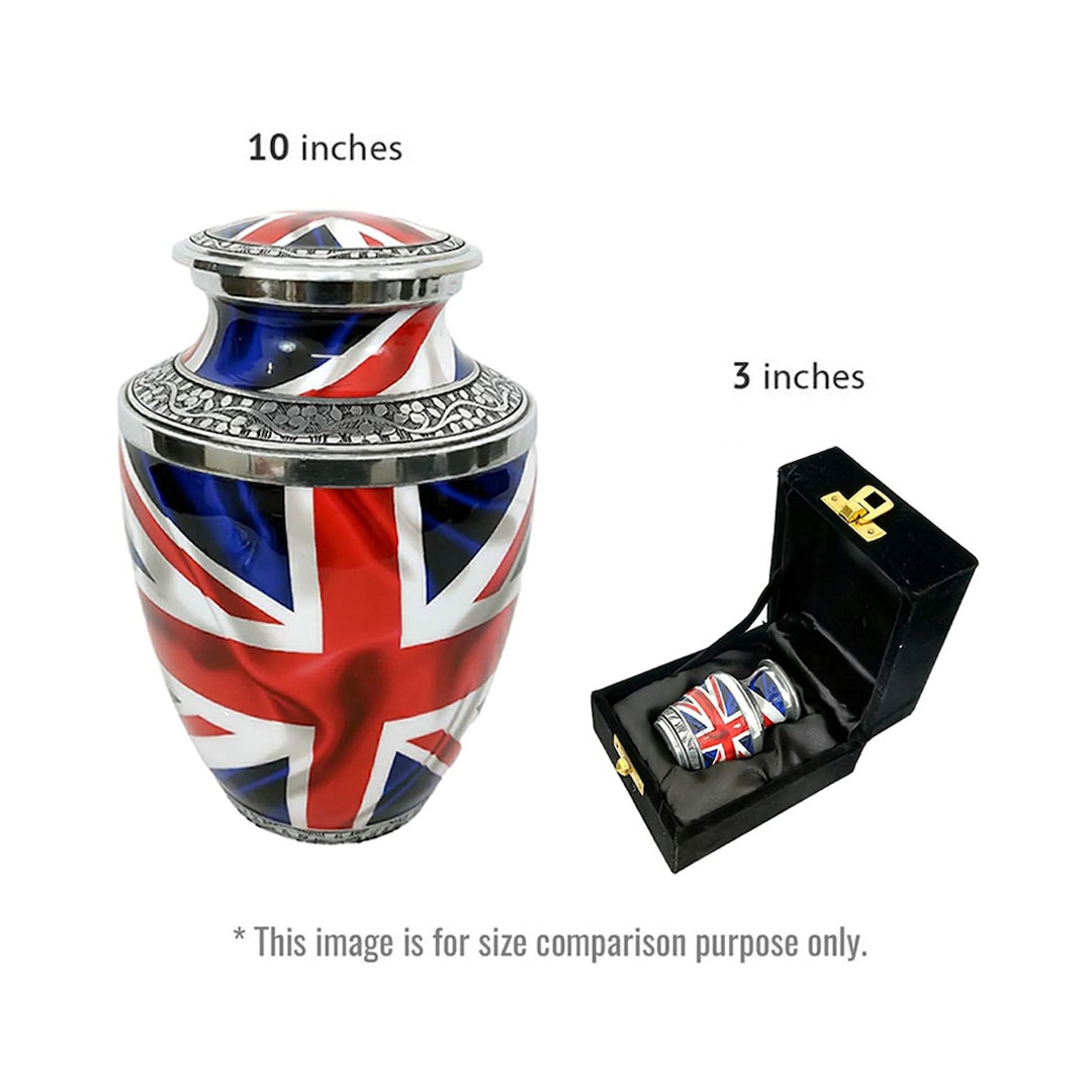 UK Flag Design Aluminium Decorative Urn for Human Ashes. - Etsy