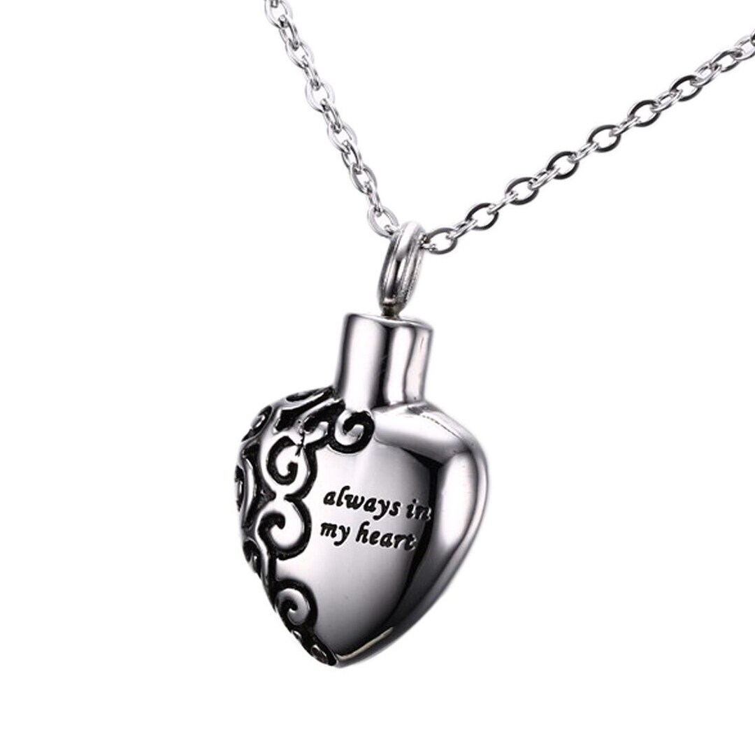 Cremation Ashes Jewellery, Heart Shape - 'always in My Heart' Keepsake ...