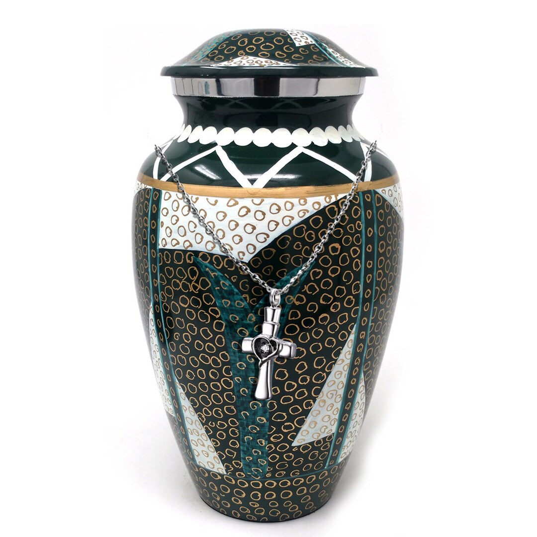 Beautiful Large Tribal Pattern Aluminium Made Urns for Ashes + FREE ...