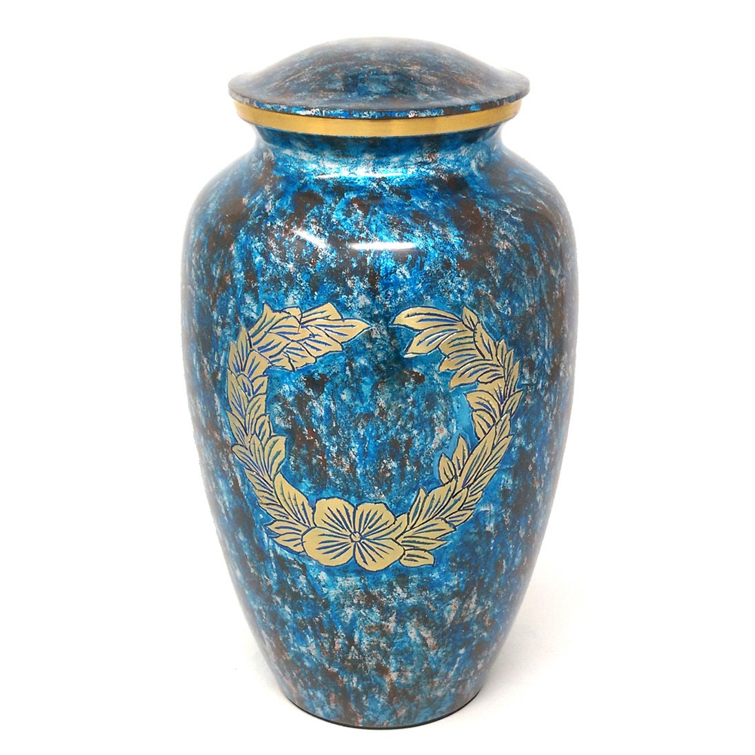 Funeral Flower Garland Design Brass Cremation Adult Urn for - Etsy