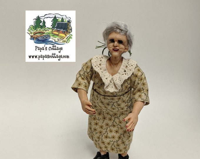 Lovely Old Woman/grandmother Doll for 1:12 Scale Dollhouse; Granny ...