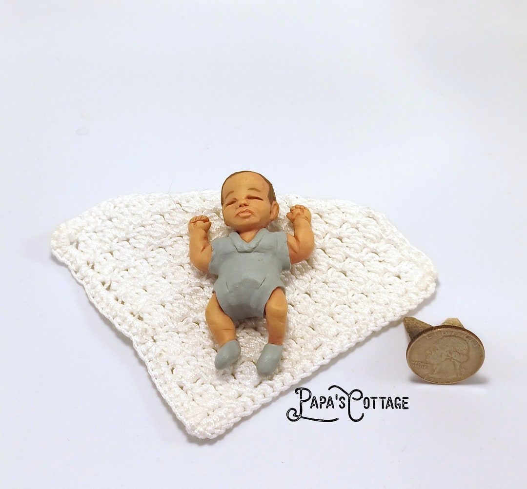 Hand Crafted Fine Art Mini Sleeping Young Baby - OOAK Baby for 1:6 ...