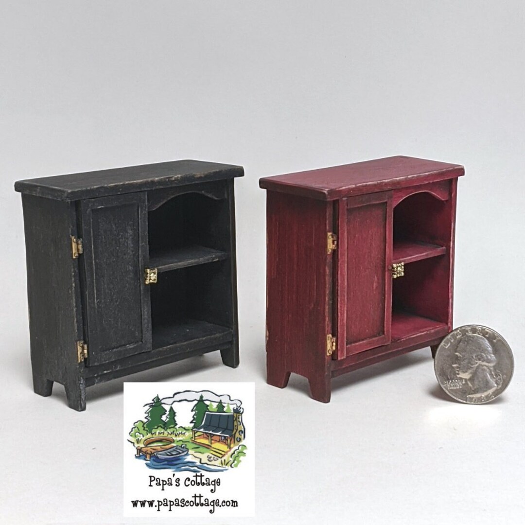 Miniature Distressed Display Cabinet - Primitive - Country - Farmhouse ...