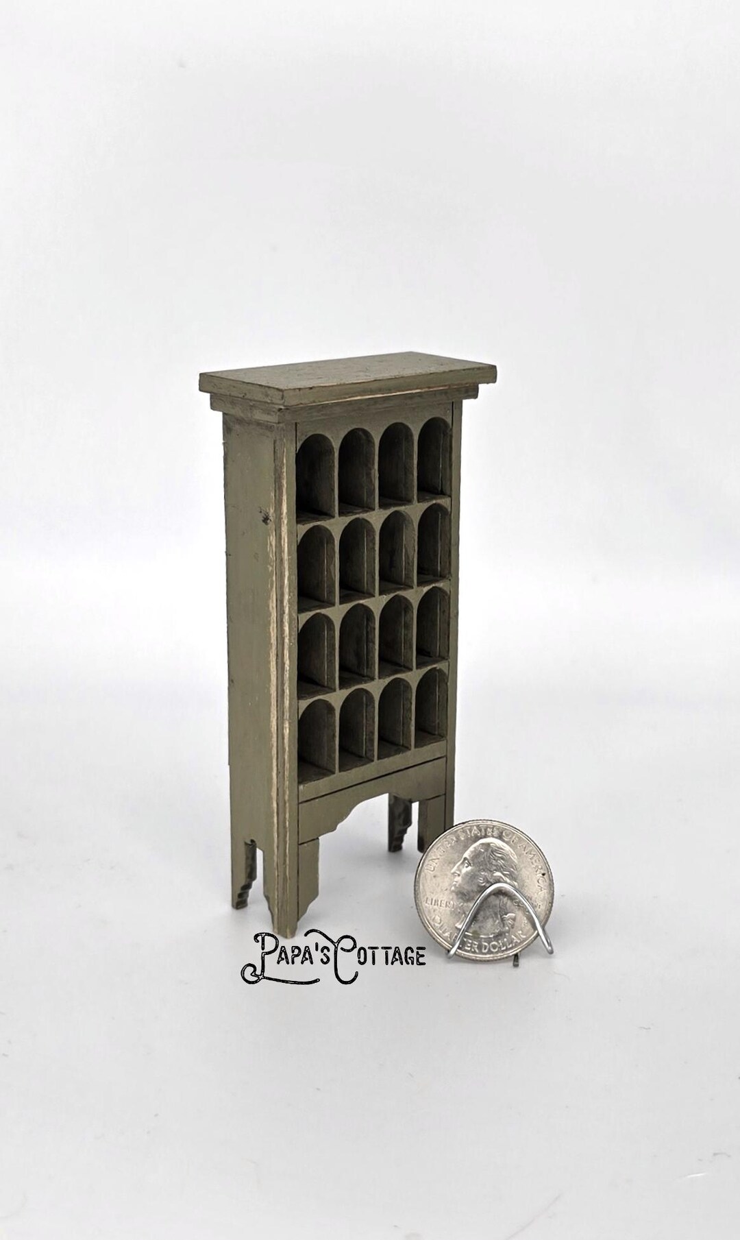 OOAK 16 Hole Vintage Cubby Cabinet With Legs - Custom Color - Miniature ...