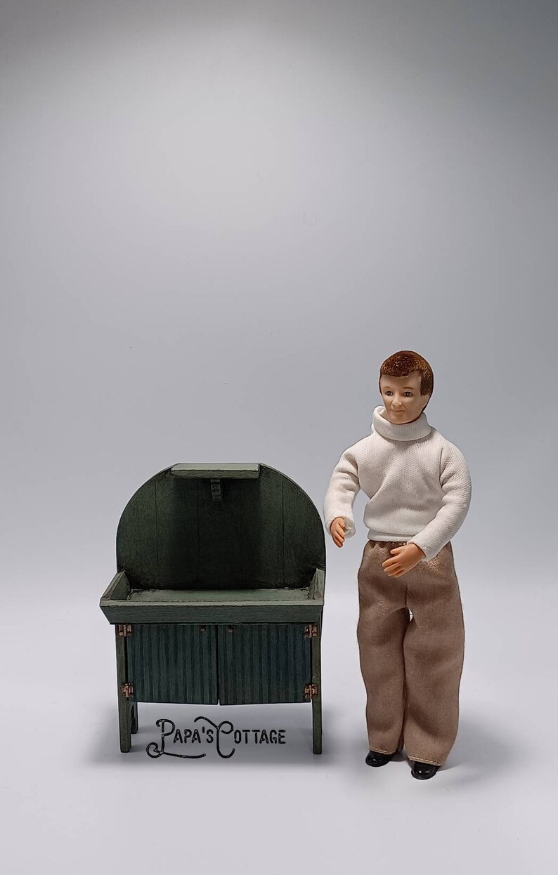 Petite Miniature Dry Sink - Mini Cabinet - Primitive Miniature Display ...