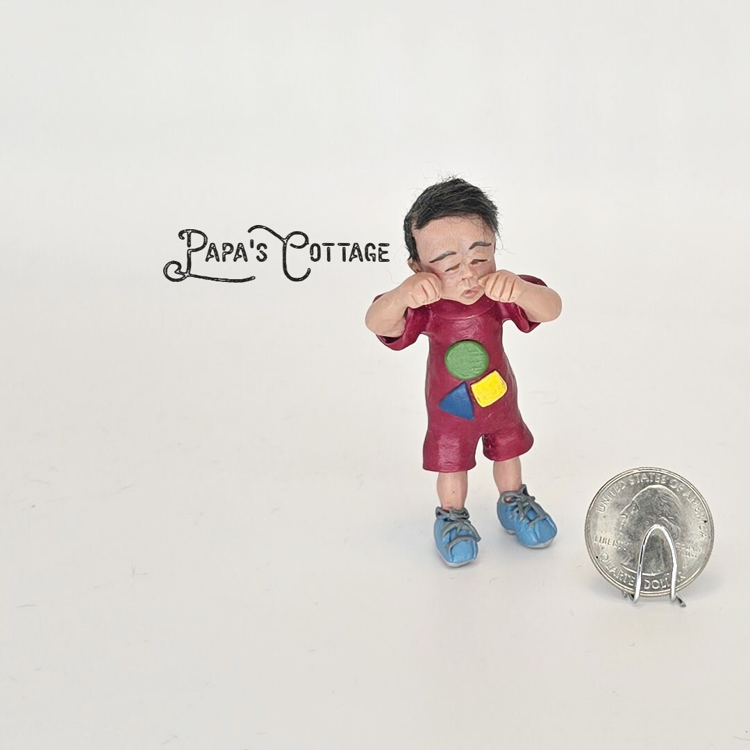 Hand Crafted Fine Art Mini Crying Toddler - OOAK Baby for 1:12 ...