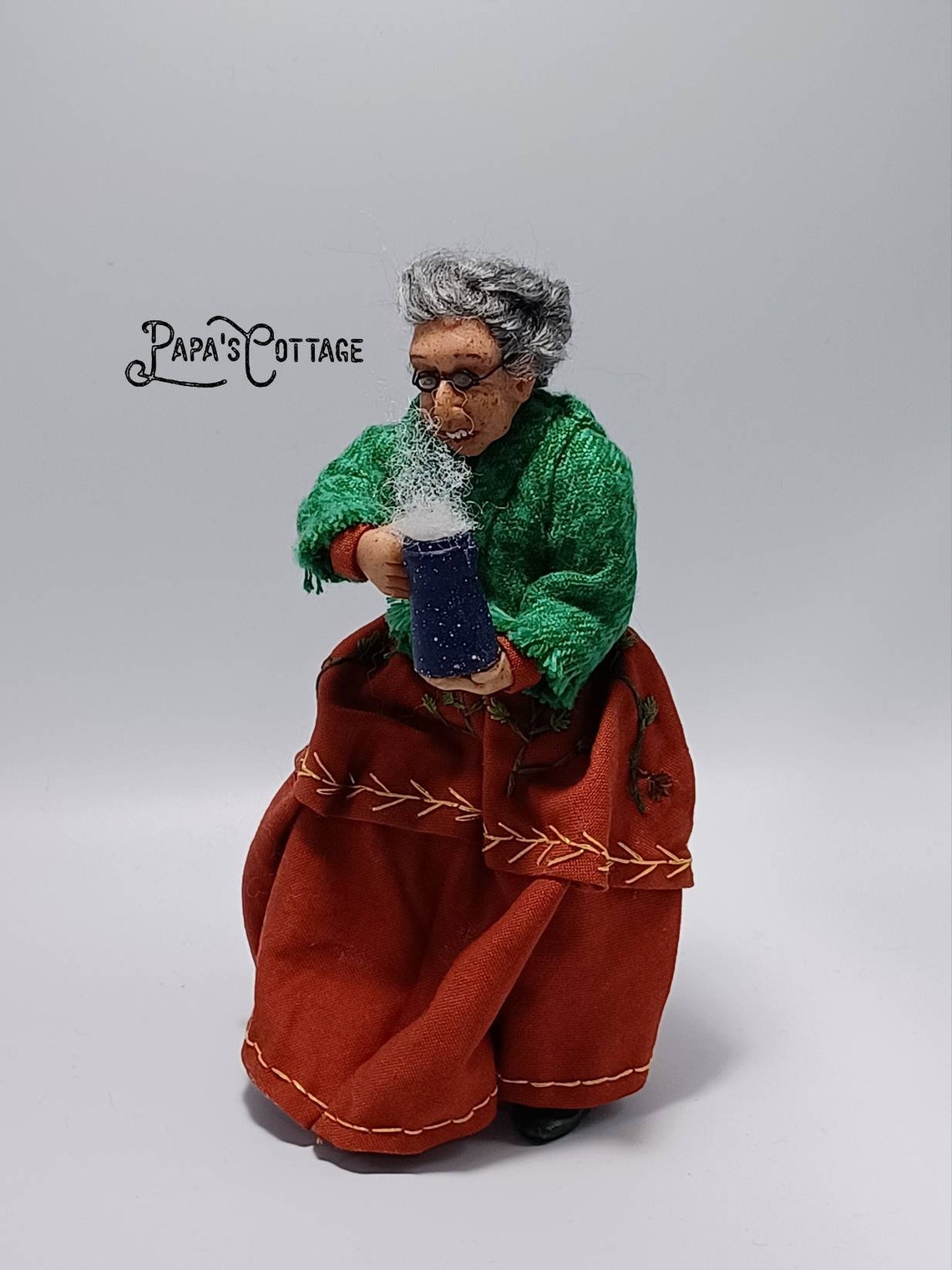Holiday Woman Mom for 1:12 Scale Dollhouse, Mum, Grandma, Mommy, Lady ...
