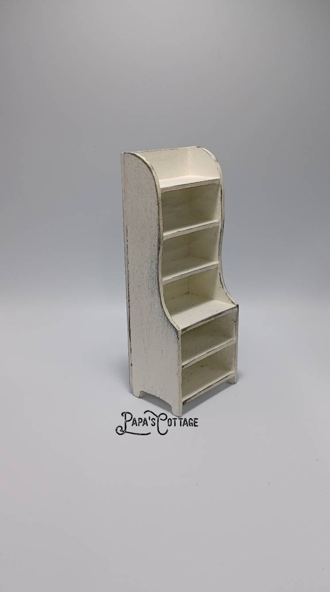 Tall Scrolled Cupboard - Miniature Dollhouse Shelf - 1:12 Country ...