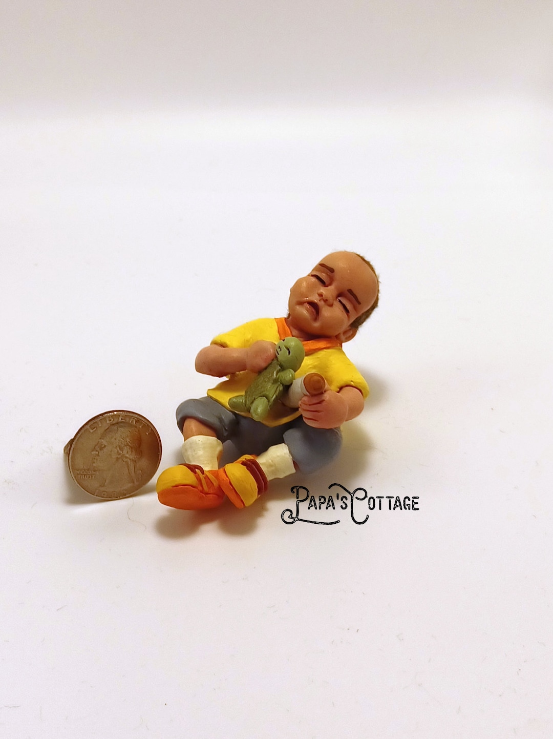 Hand Crafted Fine Art Mini Sleeping Young Baby - OOAK Baby for 1:6 ...