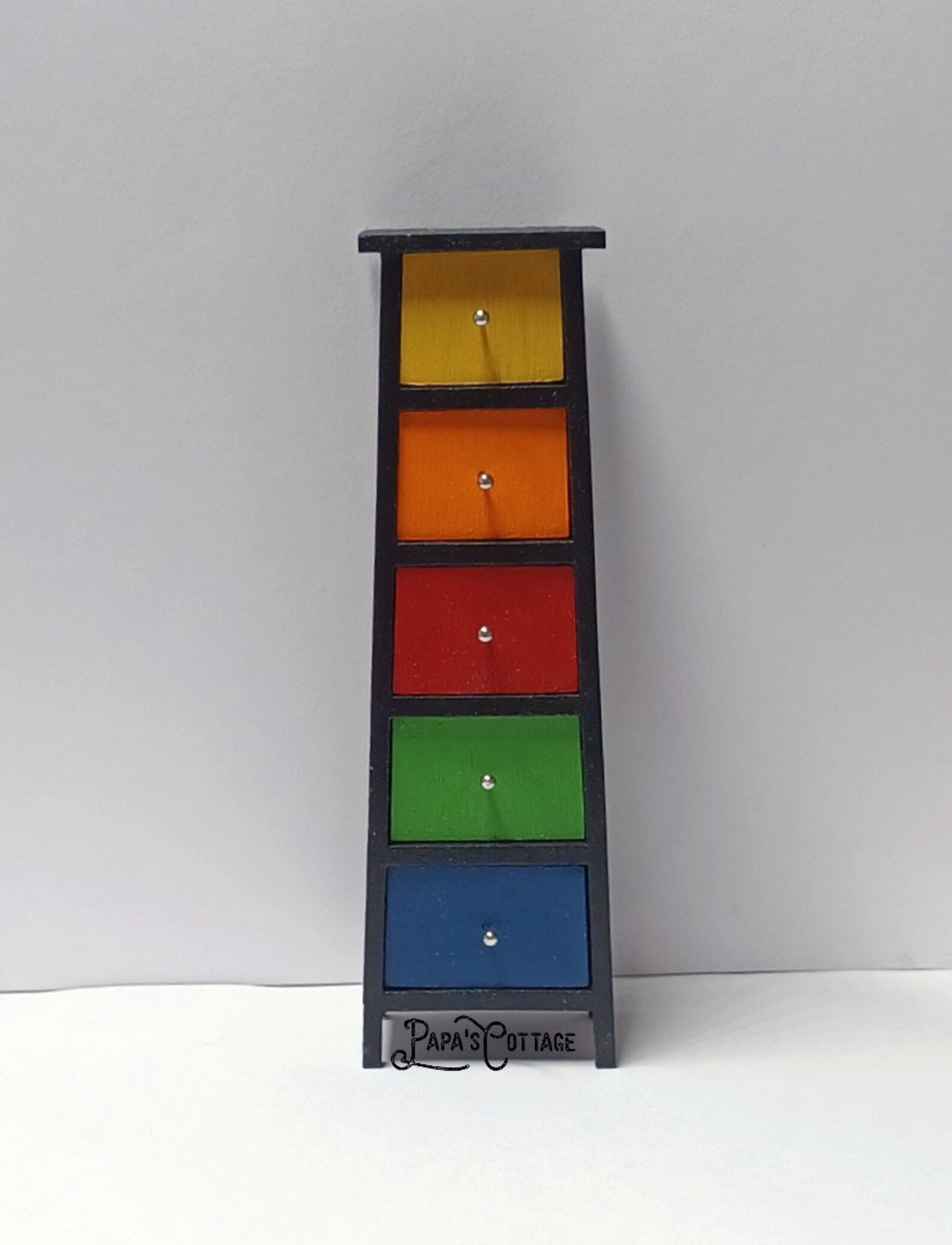 5 Drawer Angled Side Cabinet - Opening Drawers - 1:12 Scale Eclectic ...