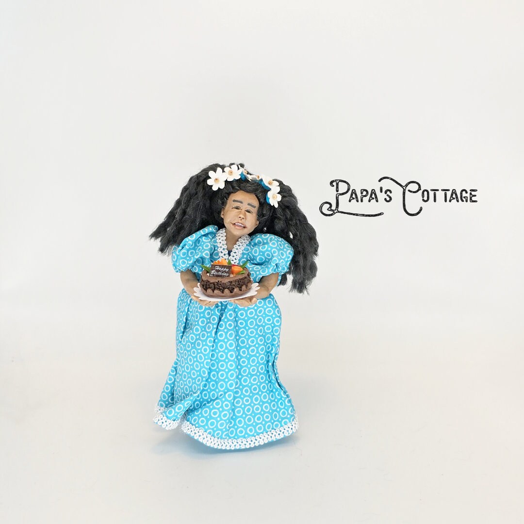 Party Teenager for 1:12 Scale Dollhouse, Happy Birthday Miniature, Girl ...