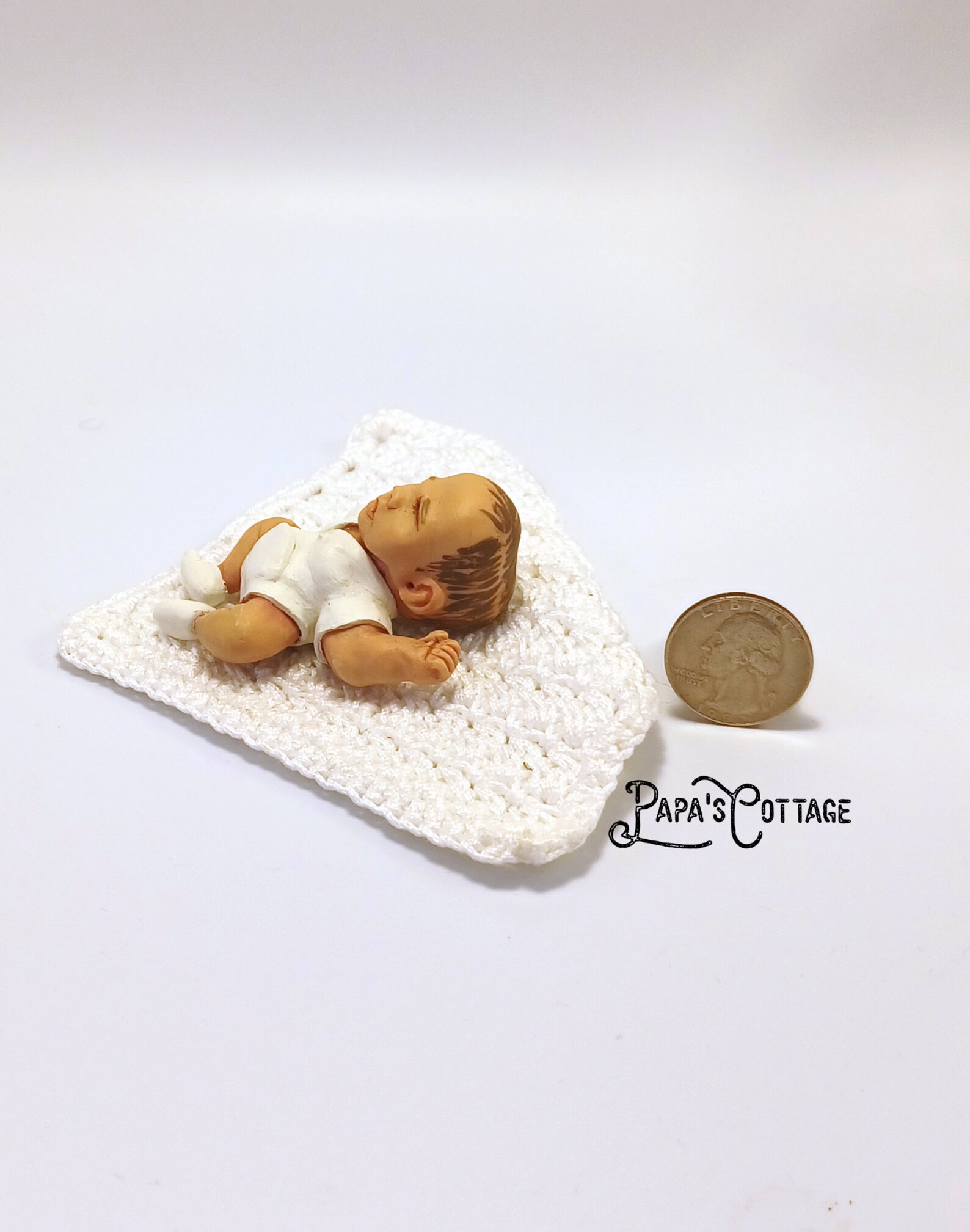 Hand Crafted Fine Art Mini Sleeping Young Baby - OOAK Baby for 1:6 ...