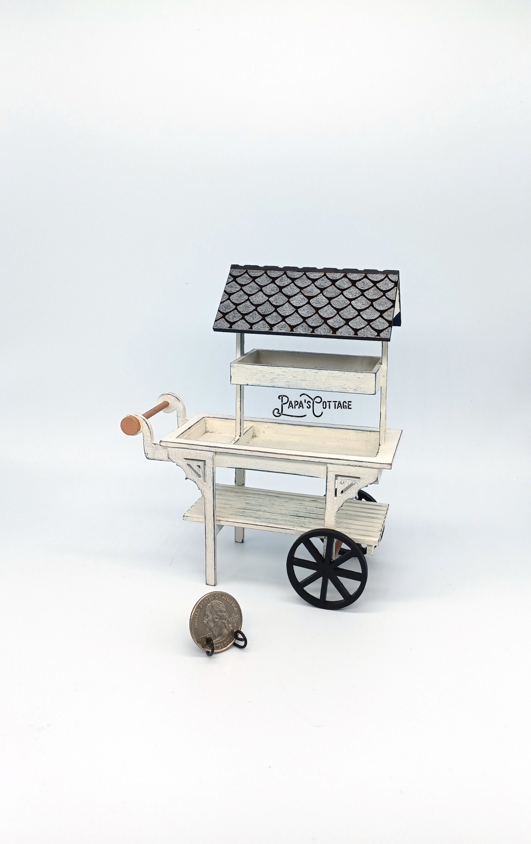 Flower Cart Display Painted Stand V2 Miniature Shelf 1:12 - Etsy