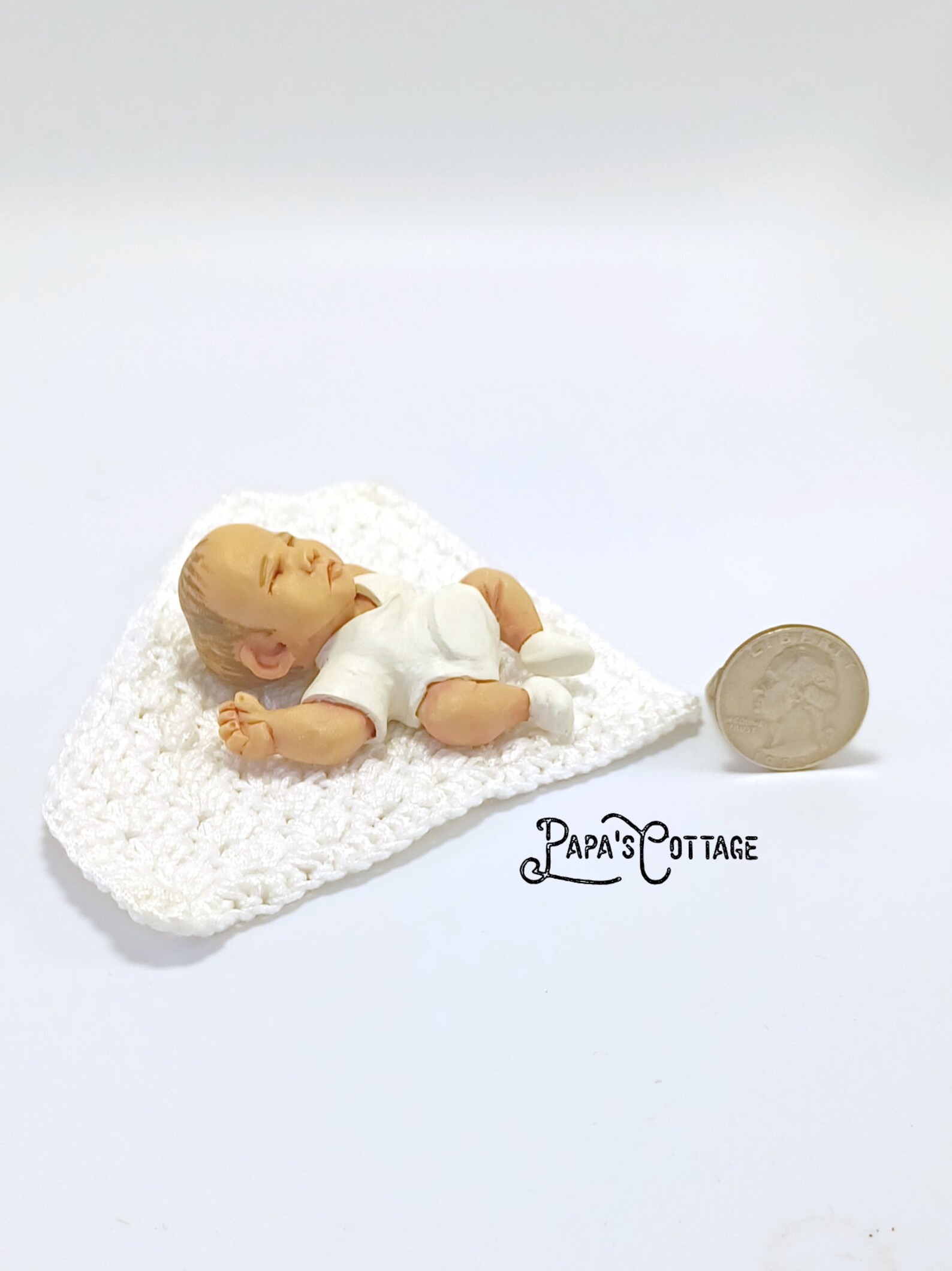Hand Crafted Fine Art Mini Sleeping Young Baby - OOAK Baby for 1:6 ...