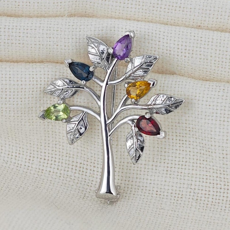 Gemstone Brooch - Etsy