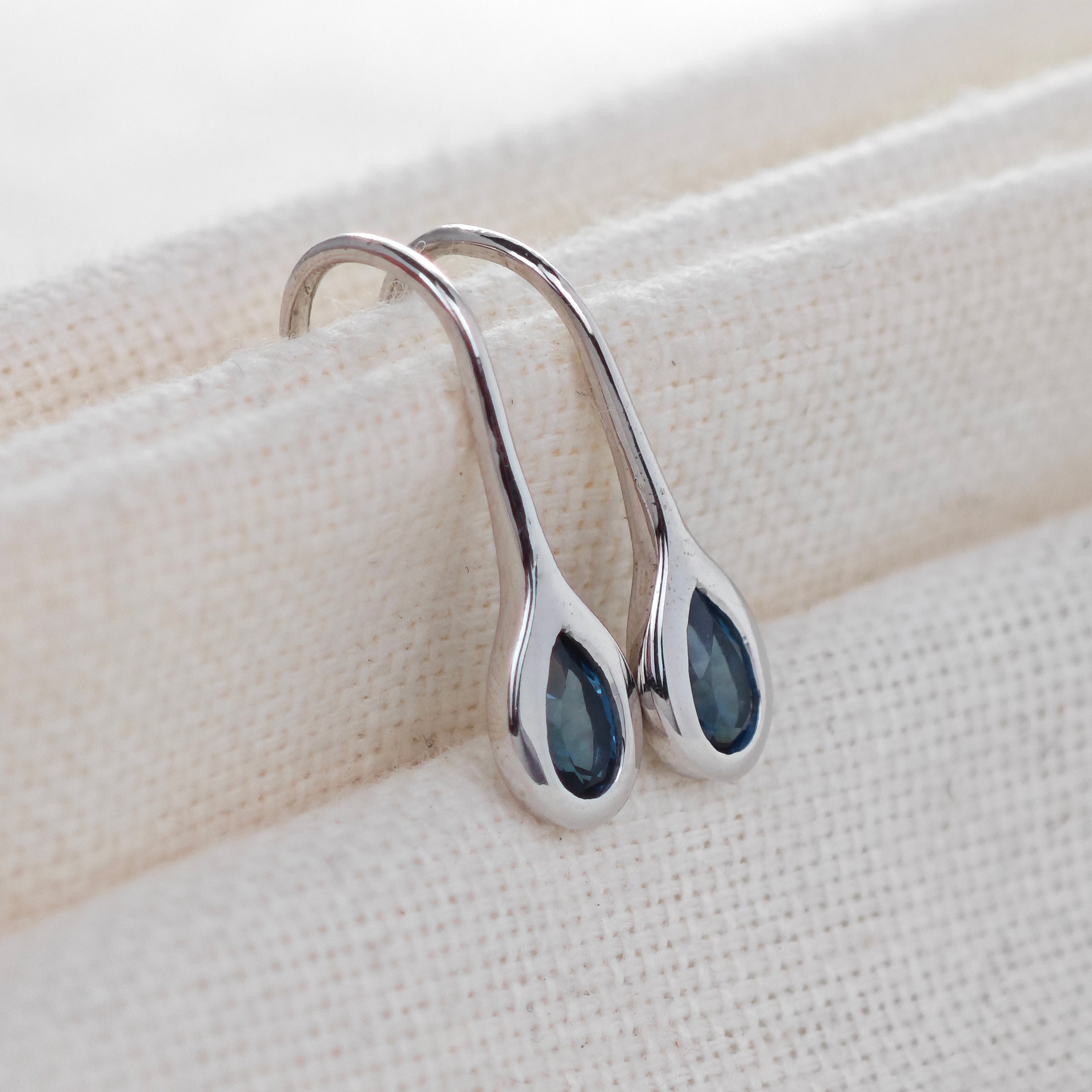 Sterling Silver Dangle Earrings, London Blue Topaz, December Birthstone ...