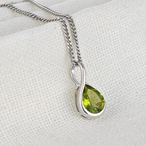 Peridot Pendant Sterling Silver Infinity Loop - Etsy