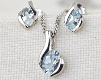 March birthstone necklace and earrings store