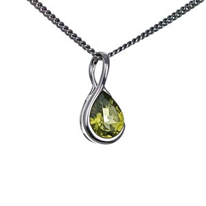 Peridot Pendant Sterling Silver Infinity Loop - Etsy