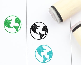 Globe Rubber Stamp | Etsy