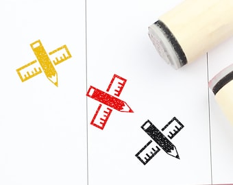 Ruler Rubber Stamp | Etsy