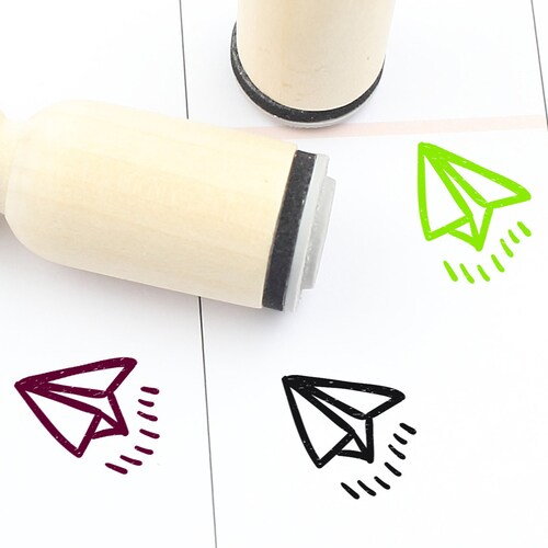 Paper Plane Rubber Stamp Paper Airplane Stamp Cute Paper - Etsy