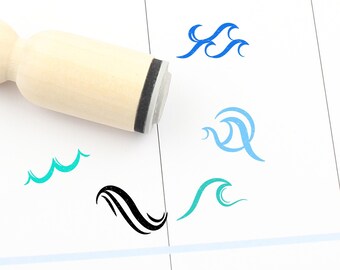 Wave Rubber Stamp - Etsy