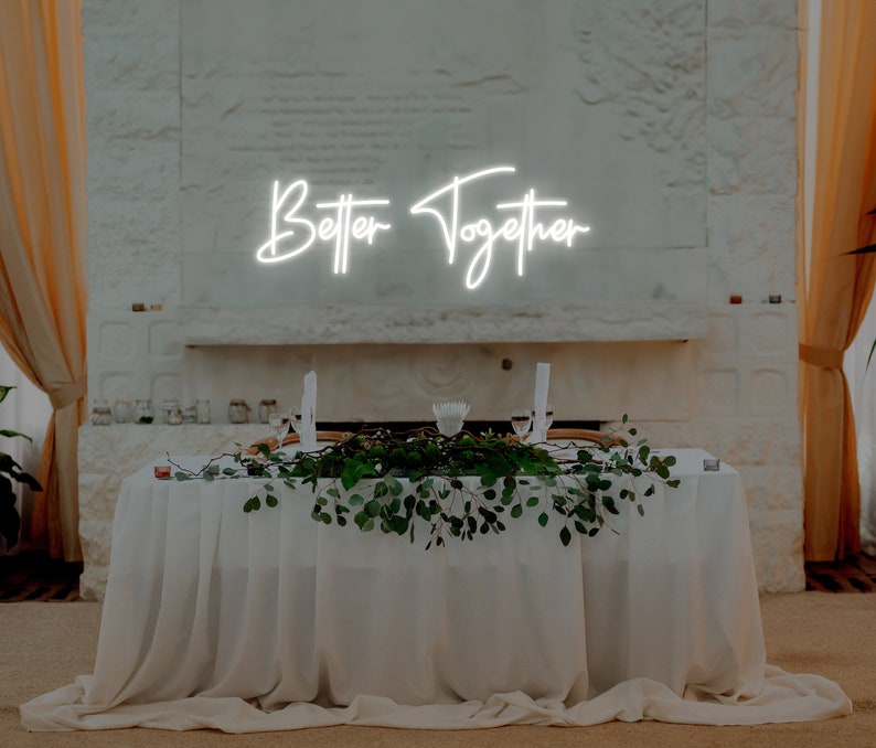 Better Together Neon Sign, Custom Wedding Color Changeable Neon Sign ...