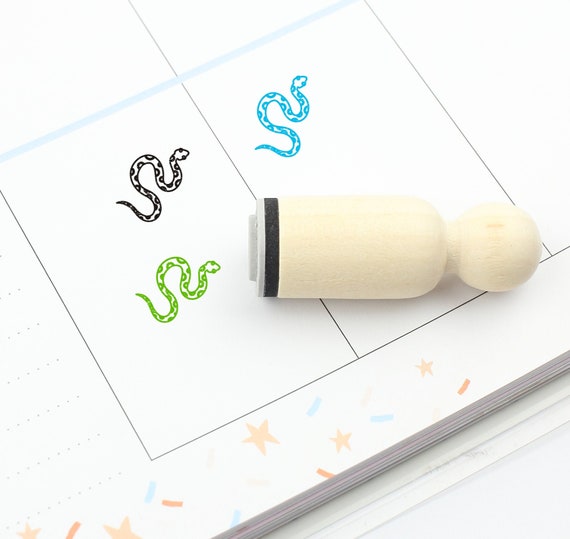 Snake Rubber Stamp Serpent Stamp Cute Snake Stamp Planner | Etsy