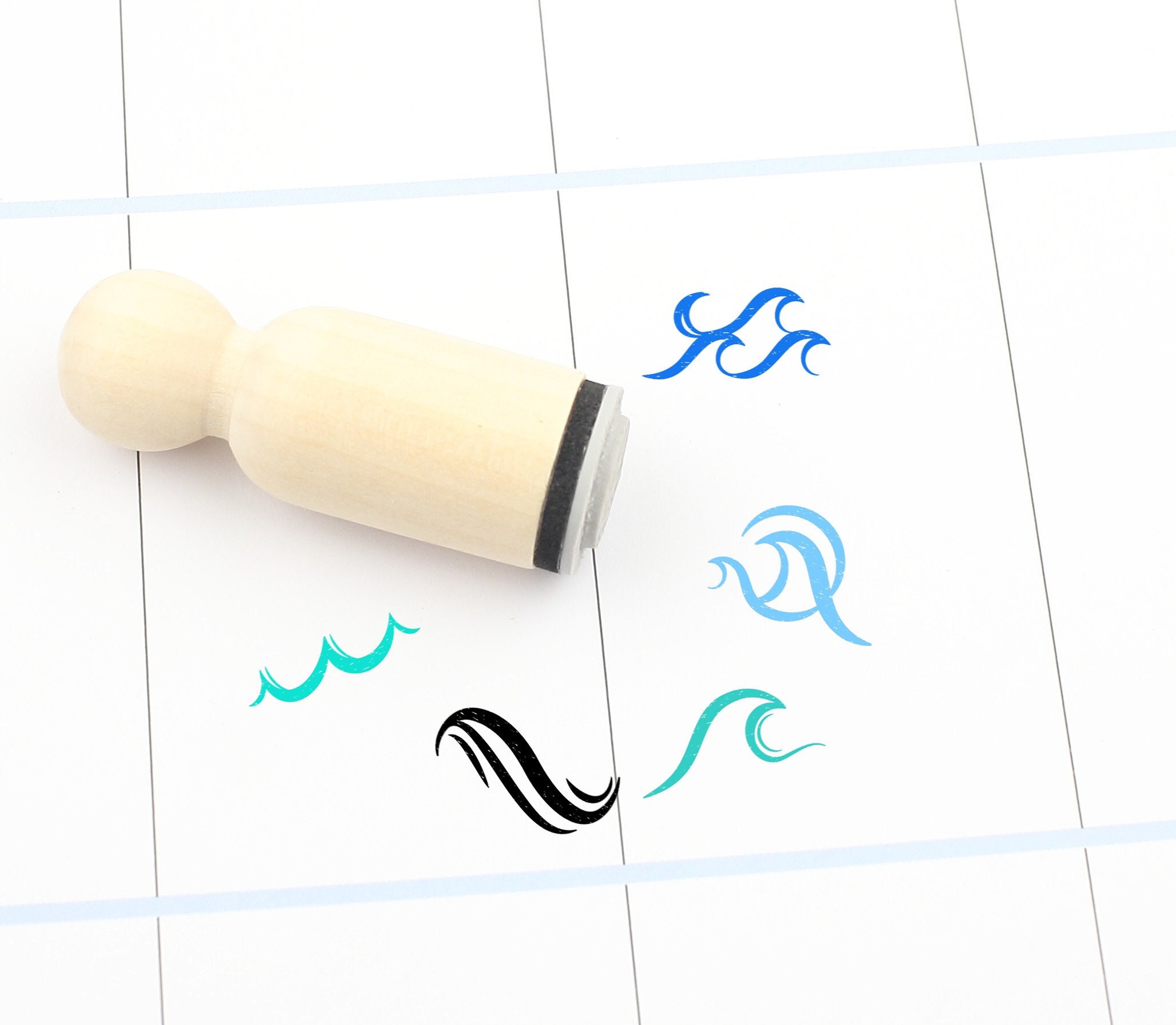Sea Wave Rubber Stamp Tsunami Mini Stamp 16mm 20mm 25mm - Etsy