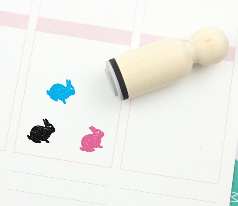 Rabbit Rubber Stamp Easter Bunny Stamp Cute Rabbit Stamp | Etsy
