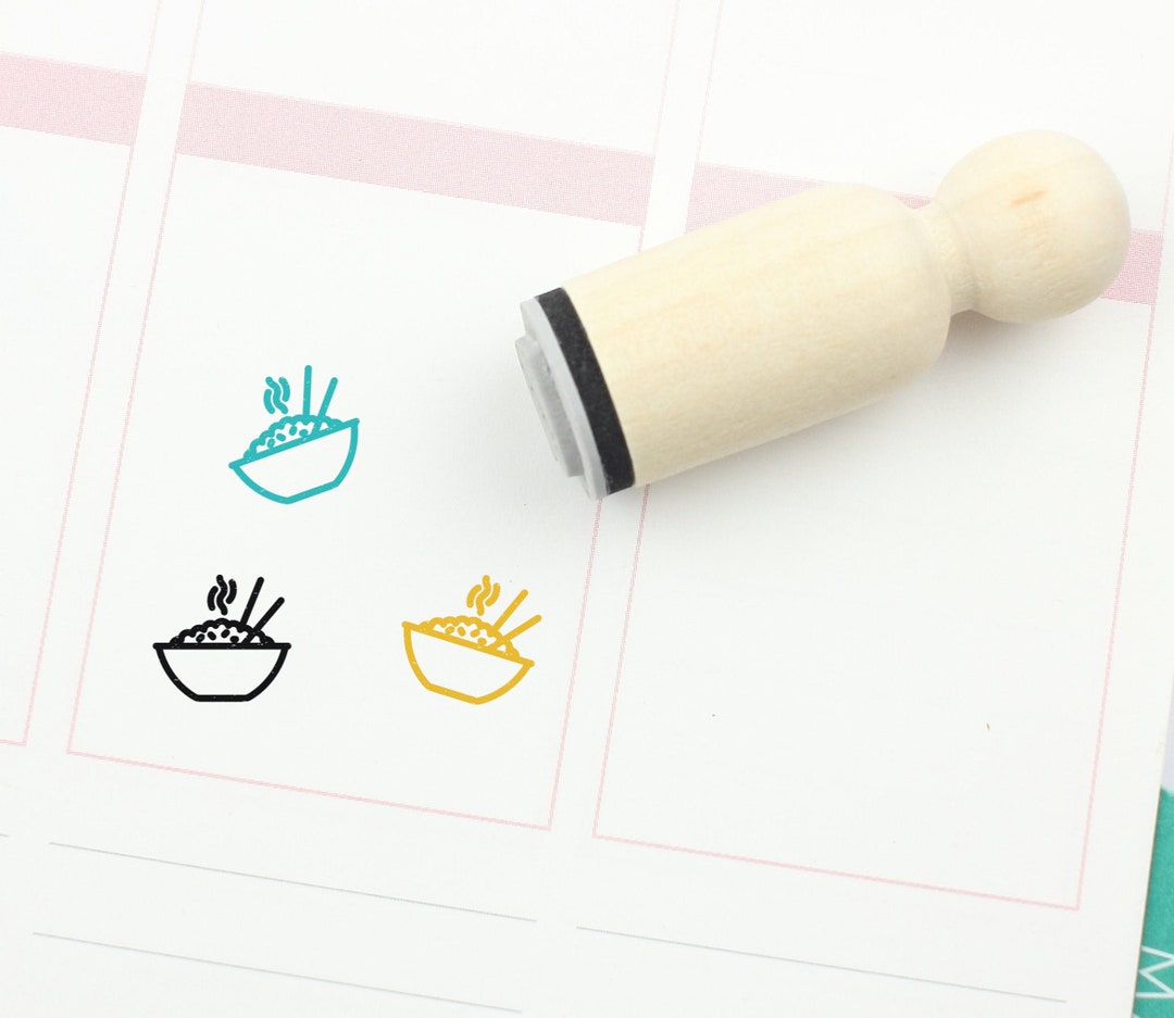 Rice Rubber Stamp Meal Stamp Cute Rice Stamp Planner Stamp - Etsy