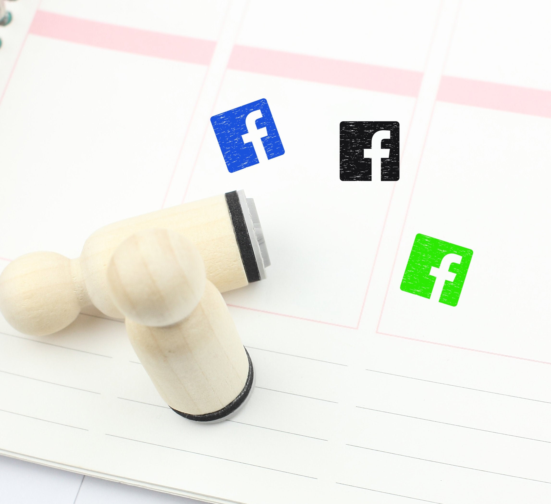 Facebook Rubber Stamp Social Media Stamp Cute Facebook - Etsy