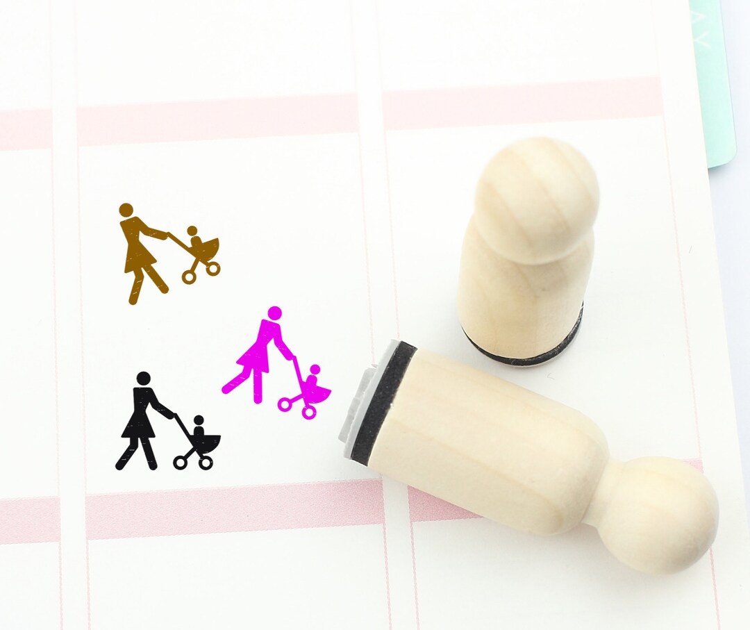 Mom's Life Rubber Stamp Mother With Baby Carriage Stamp - Etsy